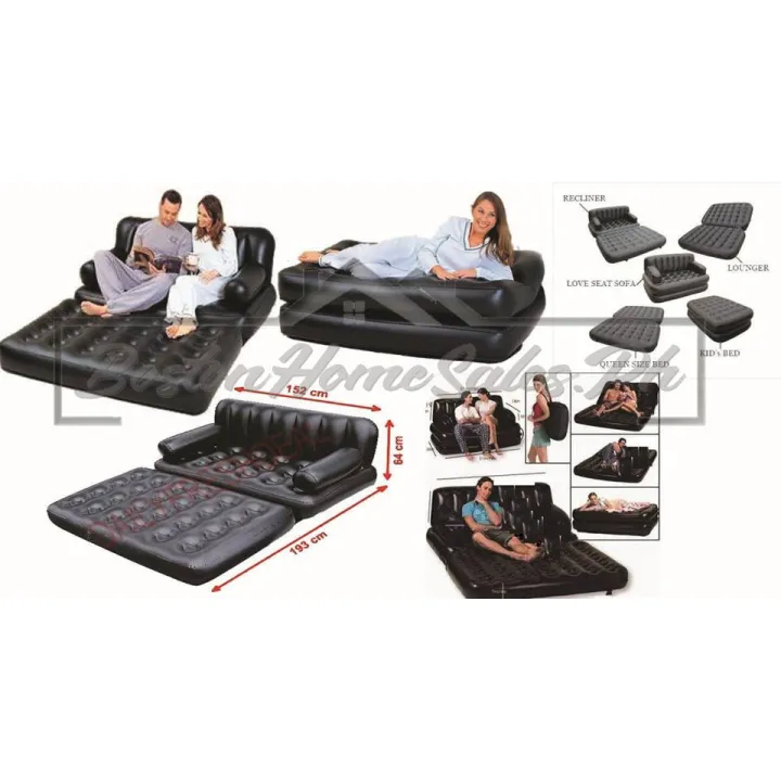 Boston home Bestway 5 in 1 Inflatable Sofa Air Bed Couch easy to use ...