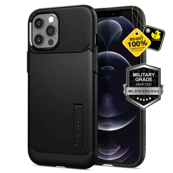Spigen Slim Armor Case - Matte Black เคสสำหรับ iPhone 12 Pro Max | Lazada.co.th