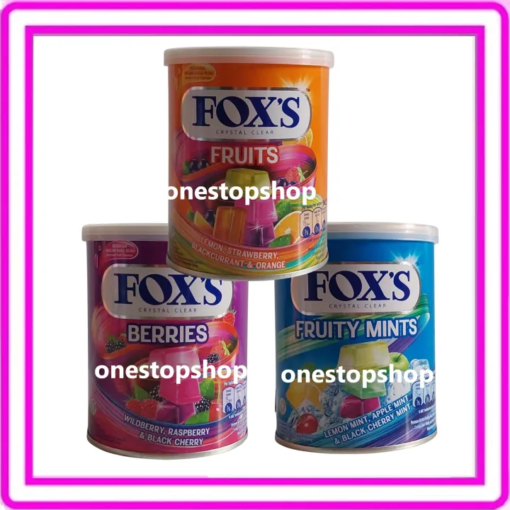 Fox's Crystal Clear Candy Flavours180g ( Berries/Fruits/Fruity Mints ...
