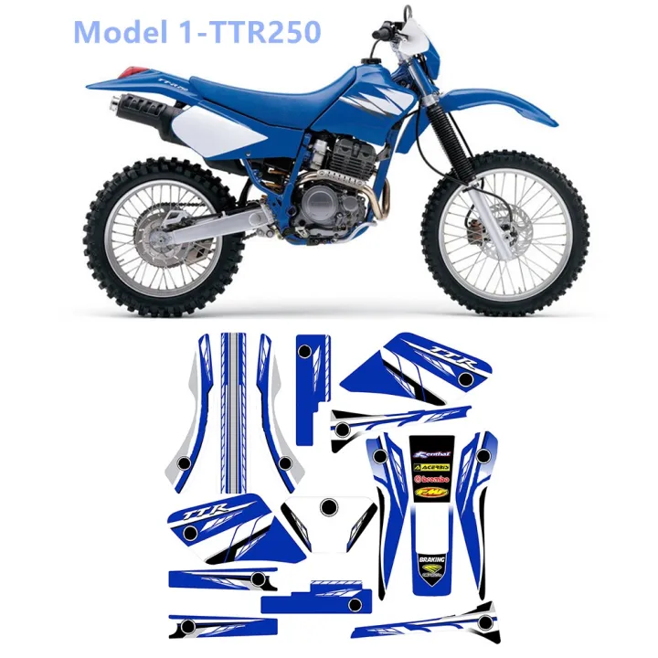 Motorcycle TTR 250 graphics stickers background 3M decals Kits For ...