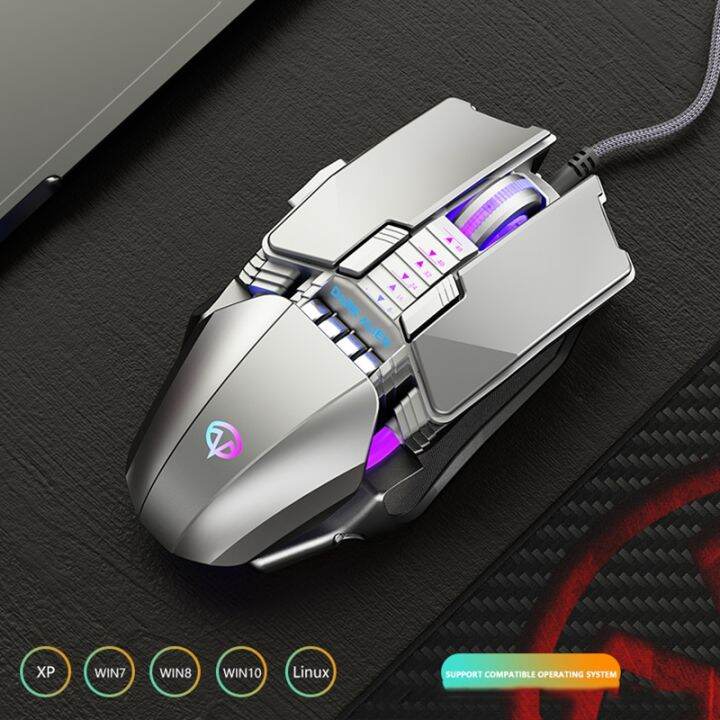 Wired Gaming Mouse RGB With Macro Programming Support 6 DPI Metal ...