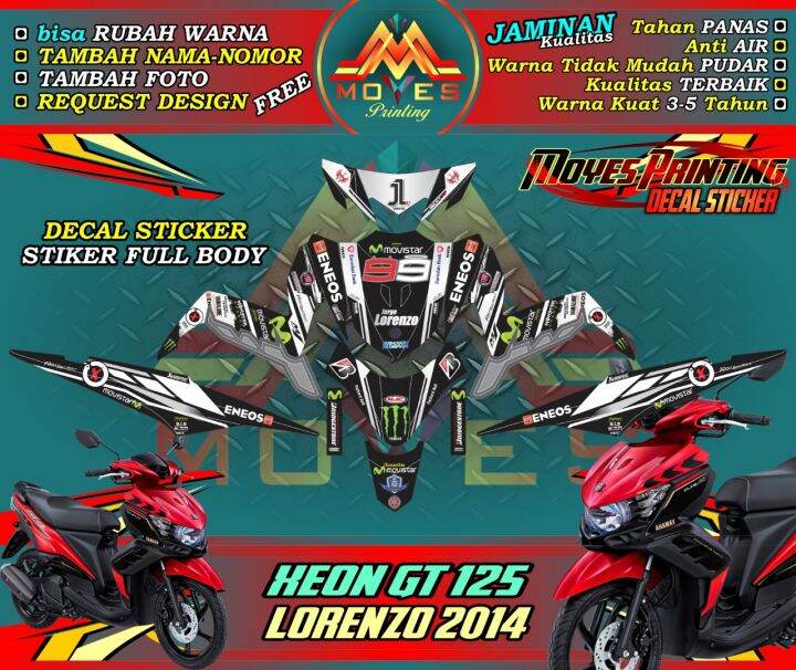 stiker xeon gt 125 stiker motor yamaha xeon gt 125 full body stiker ...
