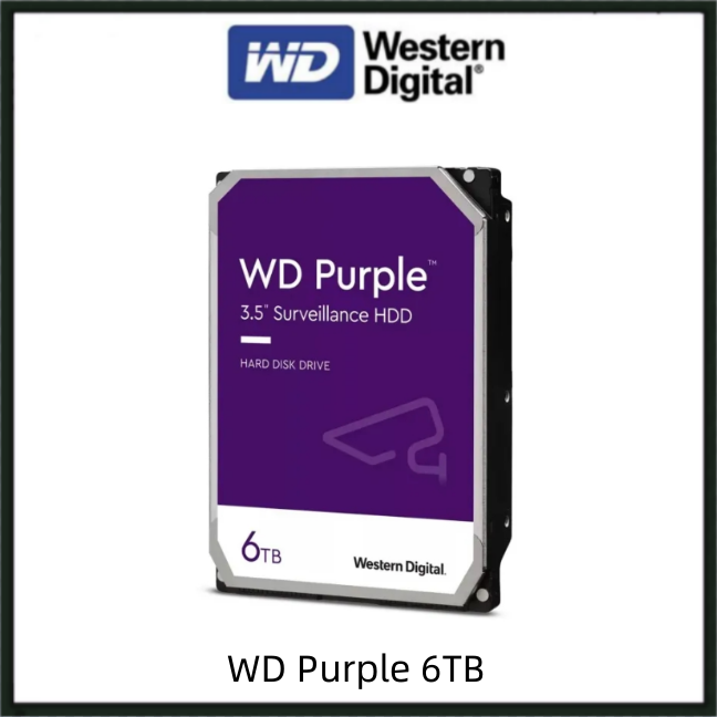 WD Purple 6TB HDD Surveillance Hard Drive 5400RPM 256MB Cache, SATA III ...