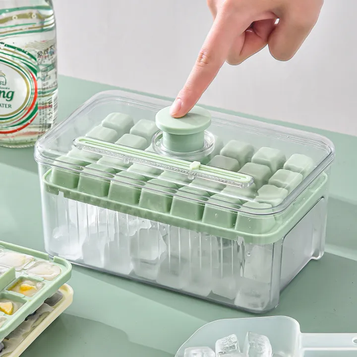 Ice Lattice Easy to Remove Ice Block Tray with Lid and Tray Ice Cabinet ...