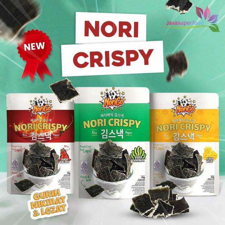 NORIGO - Nori Crispy Snack Korea Seaweed Rumput Laut Krispi Renyah 20g | Lazada Indonesia