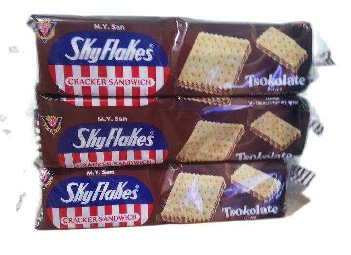 M.Y. San SKY FLAKES Cracker Sandwich - Chocolate Flavor (3 packs of 300 ...