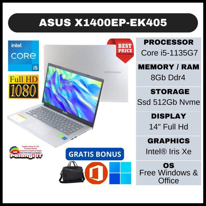 Laptop Asus Vivobook X1400ep-Ek405 I5 Gen11 Ram 8GB Ssd 512GB Mx330 2GB 14" | Lazada Indonesia