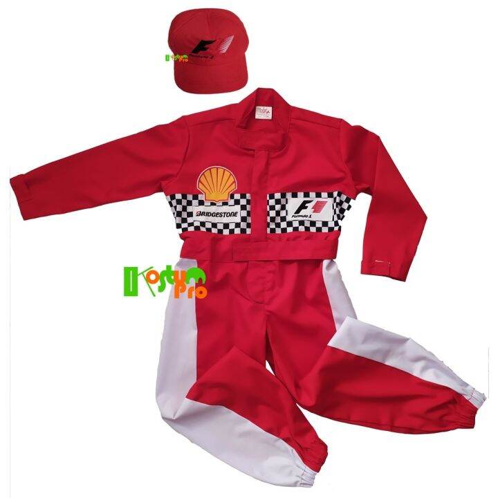 High quality F1 racing suit MERAH Racer Suit Hat For Kids Red Racing ...