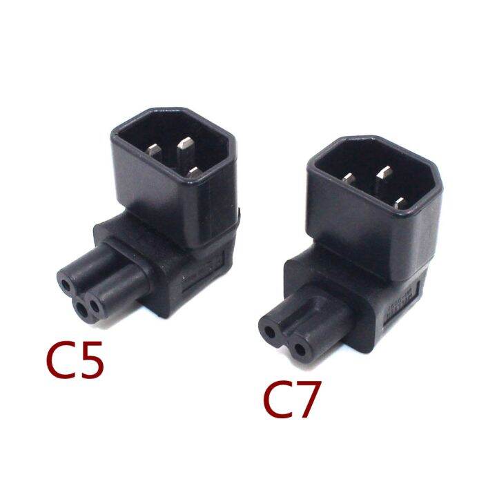 IEC 90 Degree Adapter 3 Poles IEC Male C14 to IEC Female C5 / C7 Up ...