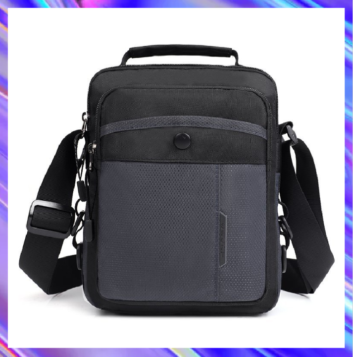 Waterproof Sling Bag 5 Zipper Pockets Large Capacity Men's Shoulder Bag ...