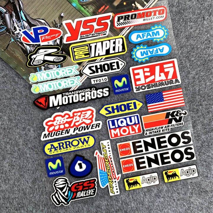 1 Set SHOEI ENEOS KN ARROW MOTOCROSS GS Elements Reflective Motorcycle ...