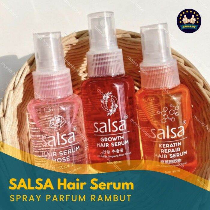 [ SALSA ] HAIR SERUM SPRAY KERATIN ROSE GROWTH VITAMIN RAMBUT BPOM ...
