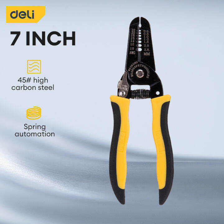 Deli Wire Stripper Pliers 0.6-2.6mm Carbon Steel EDL2607 | Lazada PH