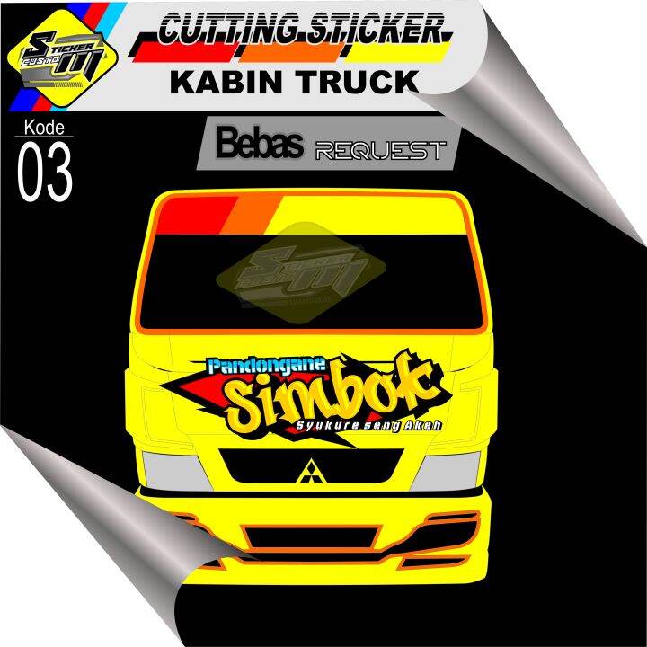 STICKER KABIN TRUCK CANTER,RAGASA,GIGA,HINO DLL CUTTING REFELKTIF/NYALA ...