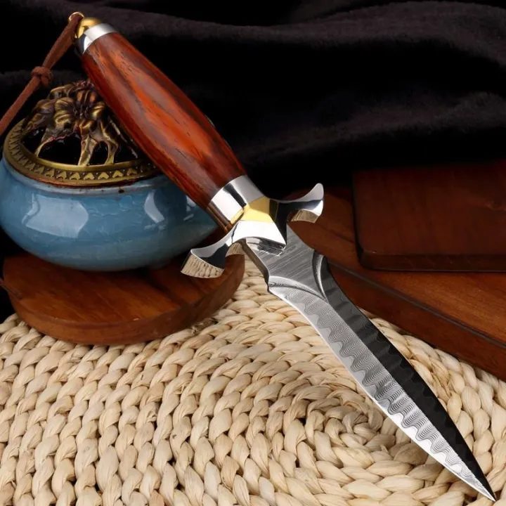 Damascus Steel Knife Self-Defense Military Knife High Hardness Knife ...