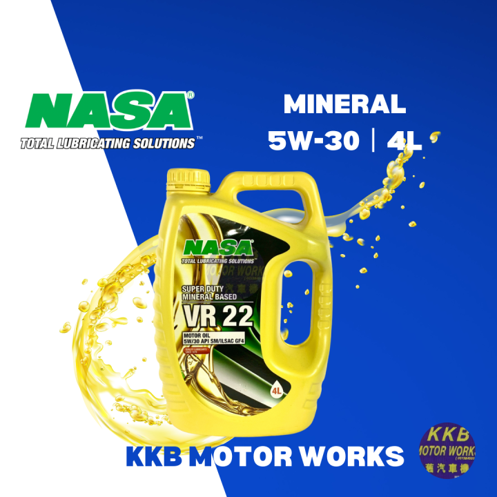 NASA VR22 Mineral Engine Oil 5W30 API SM/ILSAC GF4 (4L) [100% AUTHENTIC ...