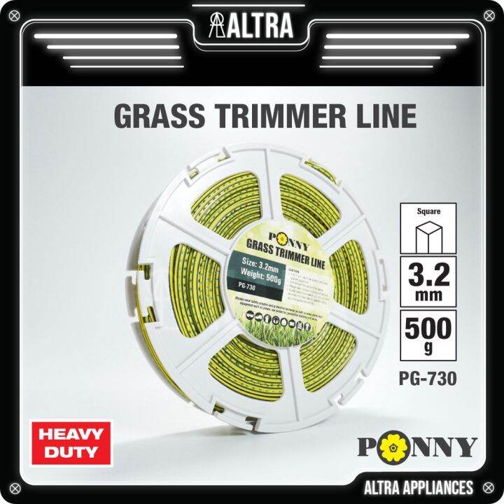 500g - 3.2mm PONNY Brush Cutter Trimmer Line / Tali mesin rumput ...