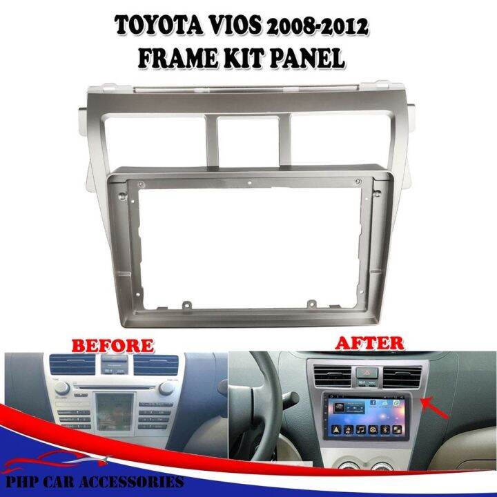 Double din 9 Inch Radio frame for Toyota Vios 2008 belta Yaris Sedan ...