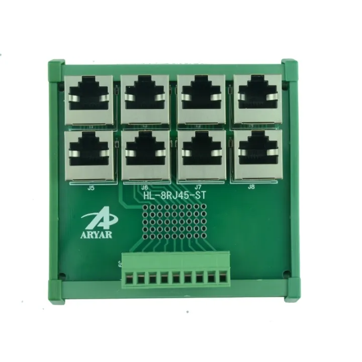 DIN Rail Mount RJ45 ModuleRJ45 8P8C Jack 8 Way Buss Breakout Board ...