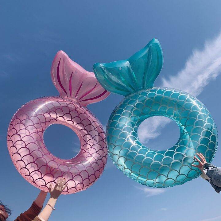 Inflatable Mermaid Swimming Ring With Backrest PVC Adult Swimming laps ...