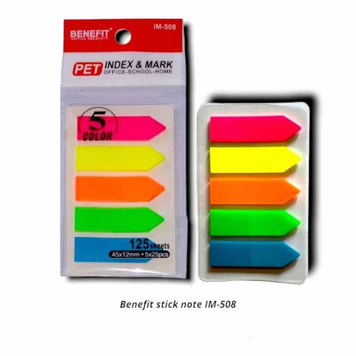 STICK NOTES PAGE MARKER PLASTIK PANAH 5 WARNA PENANDA PEMBATAS HALAMAN ...