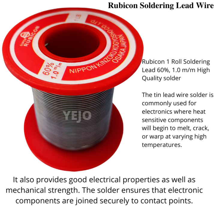 Rubicon 1 Roll Soldering Lead 60%, 1.0 m/m 1LB High Quality solder By ...