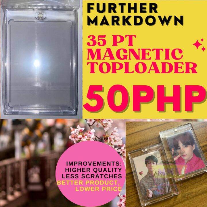 ♥35PT MAGNETIC CARD CASE TOPLOADER PROTECTION FOR KPOP PHOTOCARDS, NBA CARDS, POKEMON ULTRA PRO ...