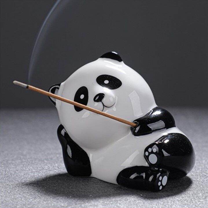 3 types of Cute Panda Incense Stick Burner Ceramic Holder (3款可爱熊猫线香插 ...