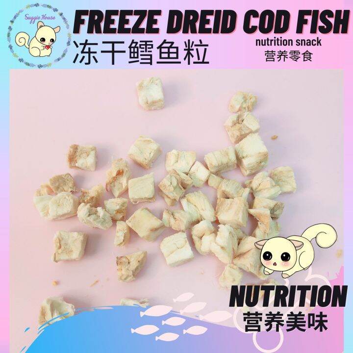Freeze Dried cod fish cube Food Snack Treats cat dog sugar glider ...