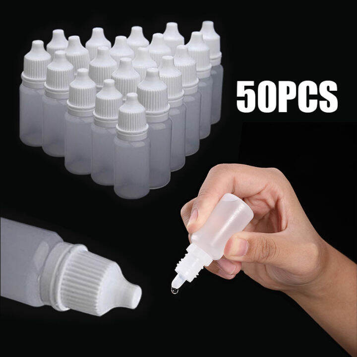 50Pcs 10ml Empty Squeeze Soft Dropper Bottles Eye Drop Liquid Storage ...