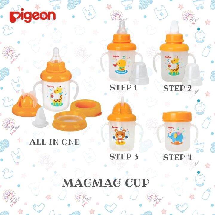 Pigeon Mag Mag Step 1/ Step 2/ Step 3/ Step 4/ All in One Training Cup MagMag Botol Minum Gelas ...