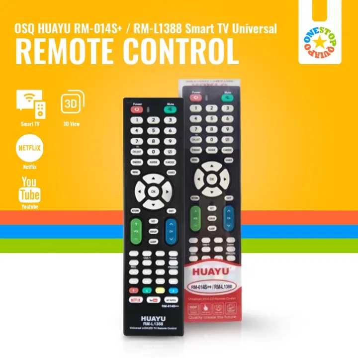 Osq Huayu Rm 014s Rm L1388 Universal Smart Tv Remote Control With