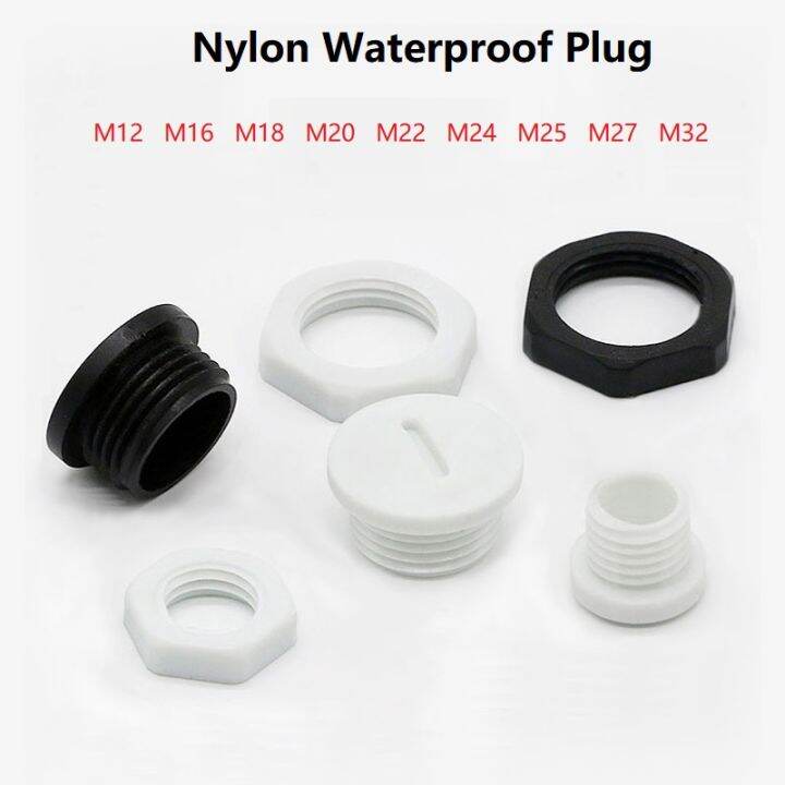 20/100Pcs Nylon Waterproof Plug With Nut Plastic Head Plugging Piece ...