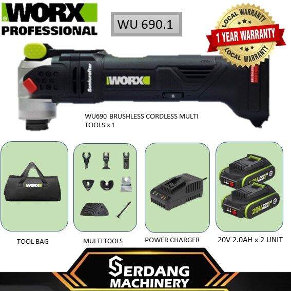 WORX WU690.1 20V Brushless Cordless Universal Hype lock Oscillating ...