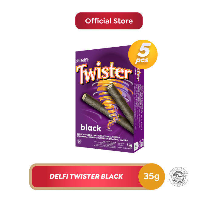 Delfi Twister Wafer Roll Black Vanilla 35 g - 5 Pcs | Lazada Indonesia