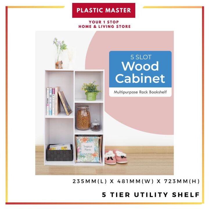 Multipurpose Wooden Rack 5 Compartment Wooden Book Rack Book Shelf 5 ...