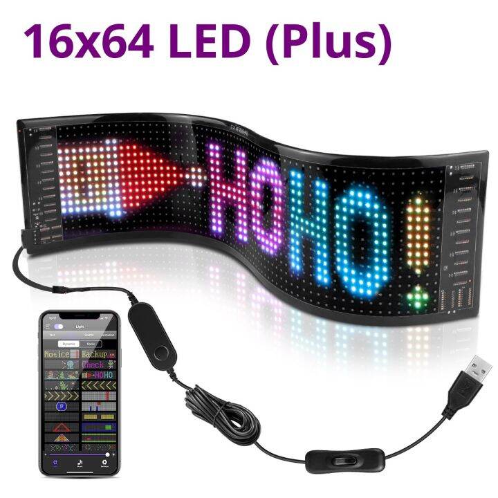 5V USB LED Matrix Pixel Panel Light Bluetooth App Control Scrolling ...