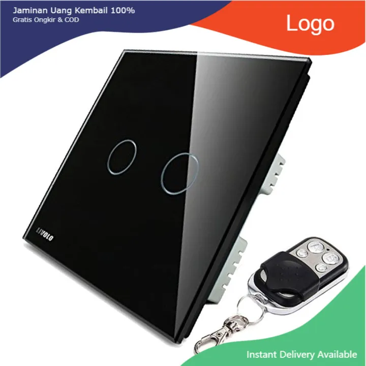 TaffLED Saklar Lampu Luxury Touch LED with Remote 2 Intelligent Switch ...