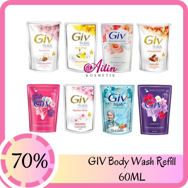 GIV Body Wash Refill 60ml BPOM / Giv Sabun Mandi Cair Pouch | Lazada ...