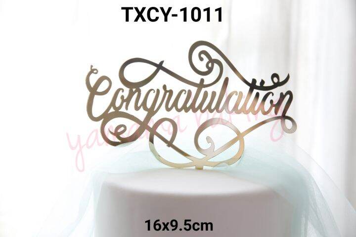 TXCY-1011 Cake topper tulisan acrylic congratulation graduation ...
