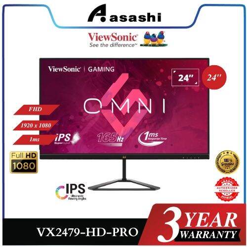 VIEWSONIC 24” VX2479-HD-PRO FULL HD (1920x1080P @165Hz) LED IPS GAMING ...