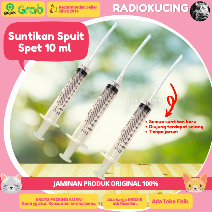 Spuit 10 ml / 12 cc - Suntikan Tanpa Jarum Spet Makan Minum Obat Hewan ...