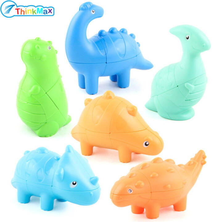 Thinkmax 2*2 Stickerless เด็กบีบอัดเมจิก Cube ของเล่นสนุกไดโนเสาร์ปริศนา Cube | Lazada.co.th