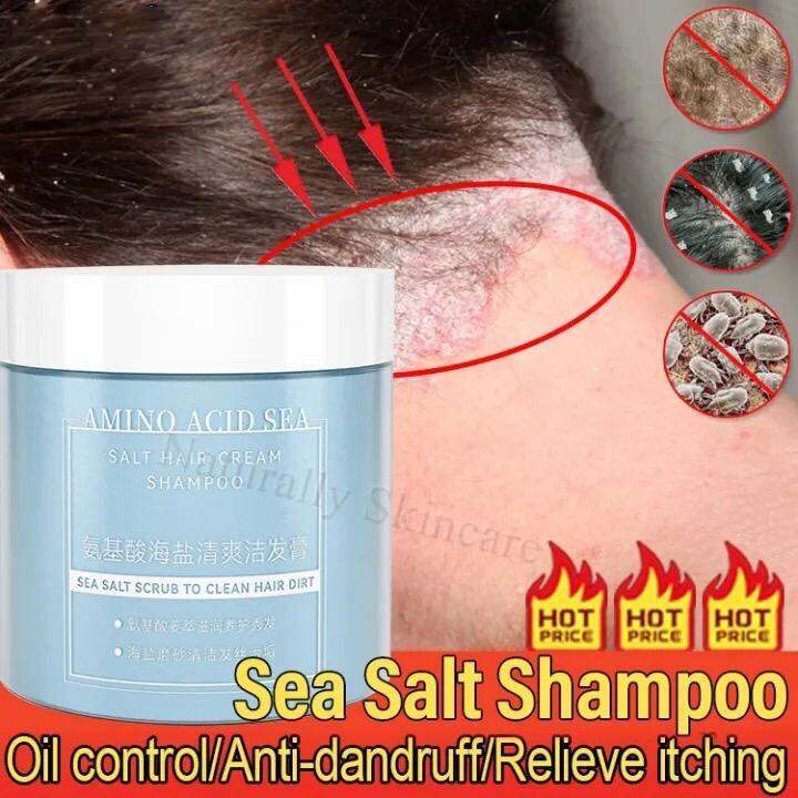 Sampo Garam Laut Alami Anti Shampo Menyejukkan Amino Acid Sea Salt Hair Cream Shampoo Anti ...