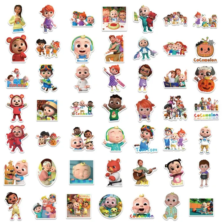 50 PCs Cartoon Cocomelon Graffiti Stickers for Kids Girls Fridge Water ...
