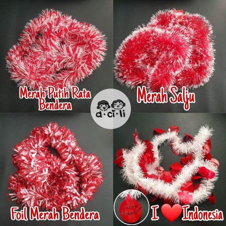 Tali Slinger Bulat Rumbai Merah Putih HUT RI Dirgahayu 17 Agustus ...