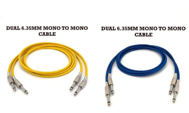 HIGH QUALITY DUAL 6.35MM MONO TO MONO CABLE ( 1.5 METER / 3 METER / 5 ...