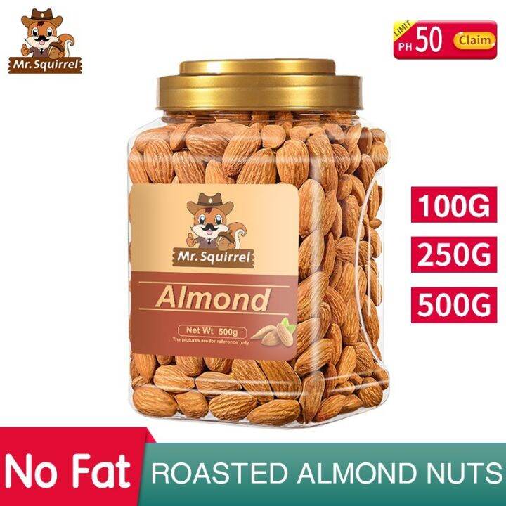 Mr.Squirrel Roasted Almonds Nuts 100g/250g/500g Milk Fragrance Almonds ...