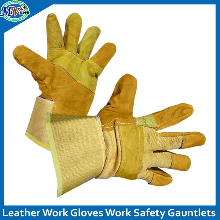 Leather Work Gloves Work Safety Gauntlets Welder Gloves No Specific ...