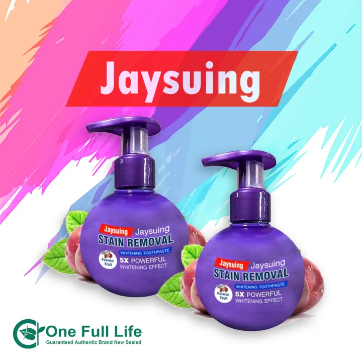 Jaysuing Stain Removal Whitening Toothpaste PASSION FRUIT (Violet) x 2 ...